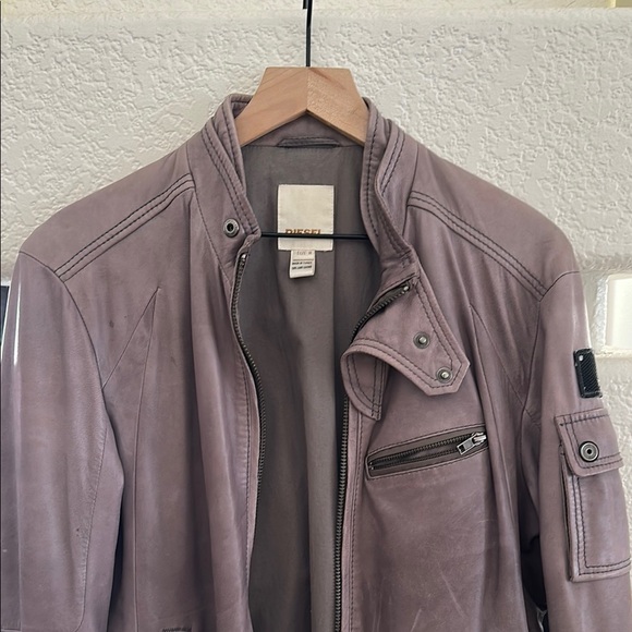 Diesel | Jackets & Coats | Diesel Mens Purple Leather Jacket | Poshmark